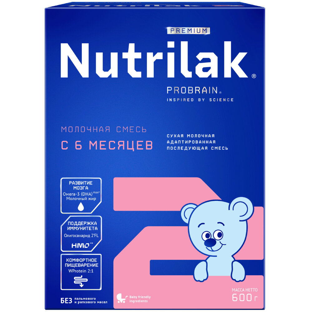Nutrilak premium 2 смесь сухая детская молочная адаптированная 6-12 мес 600г