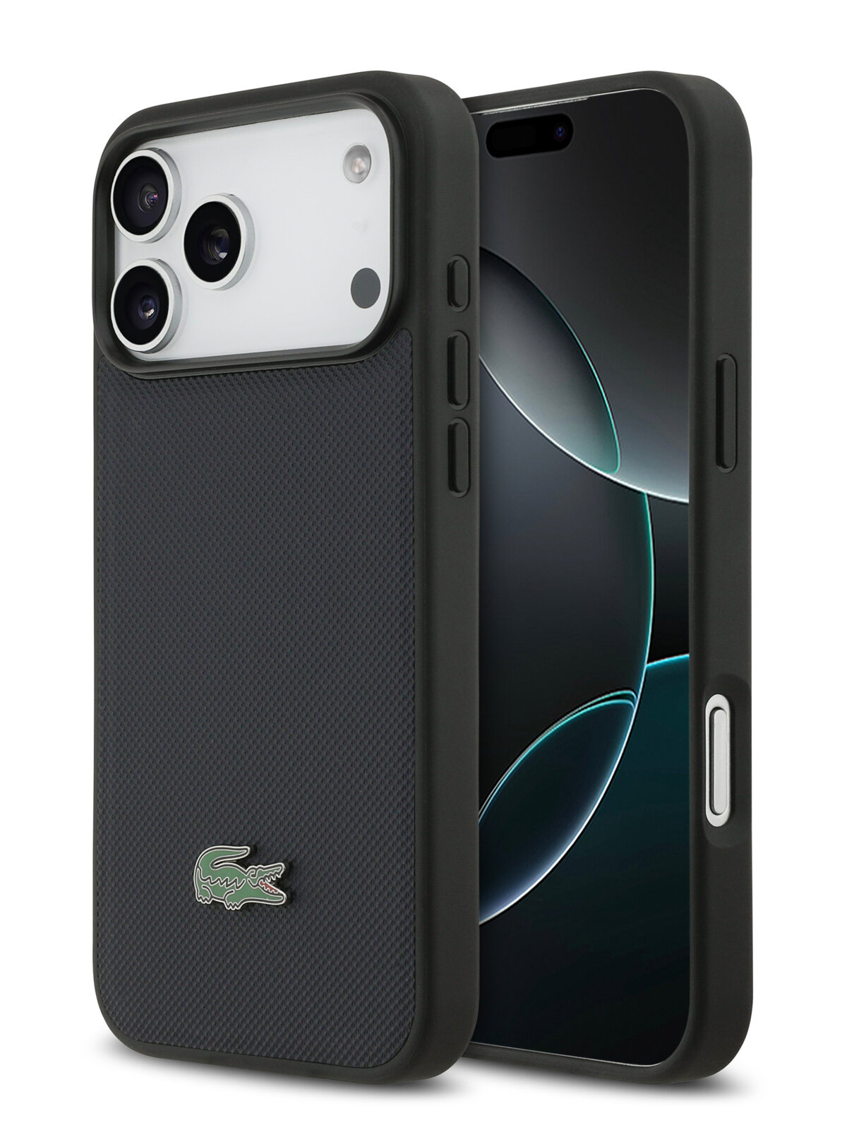 Чехол Lacoste на iPhone 17 Pro, с магнитами MagSafe, силиконовый с покрытием soft touch, синий