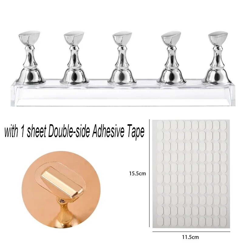 Подставка для практики маникюра с 5 держателями, Silver set