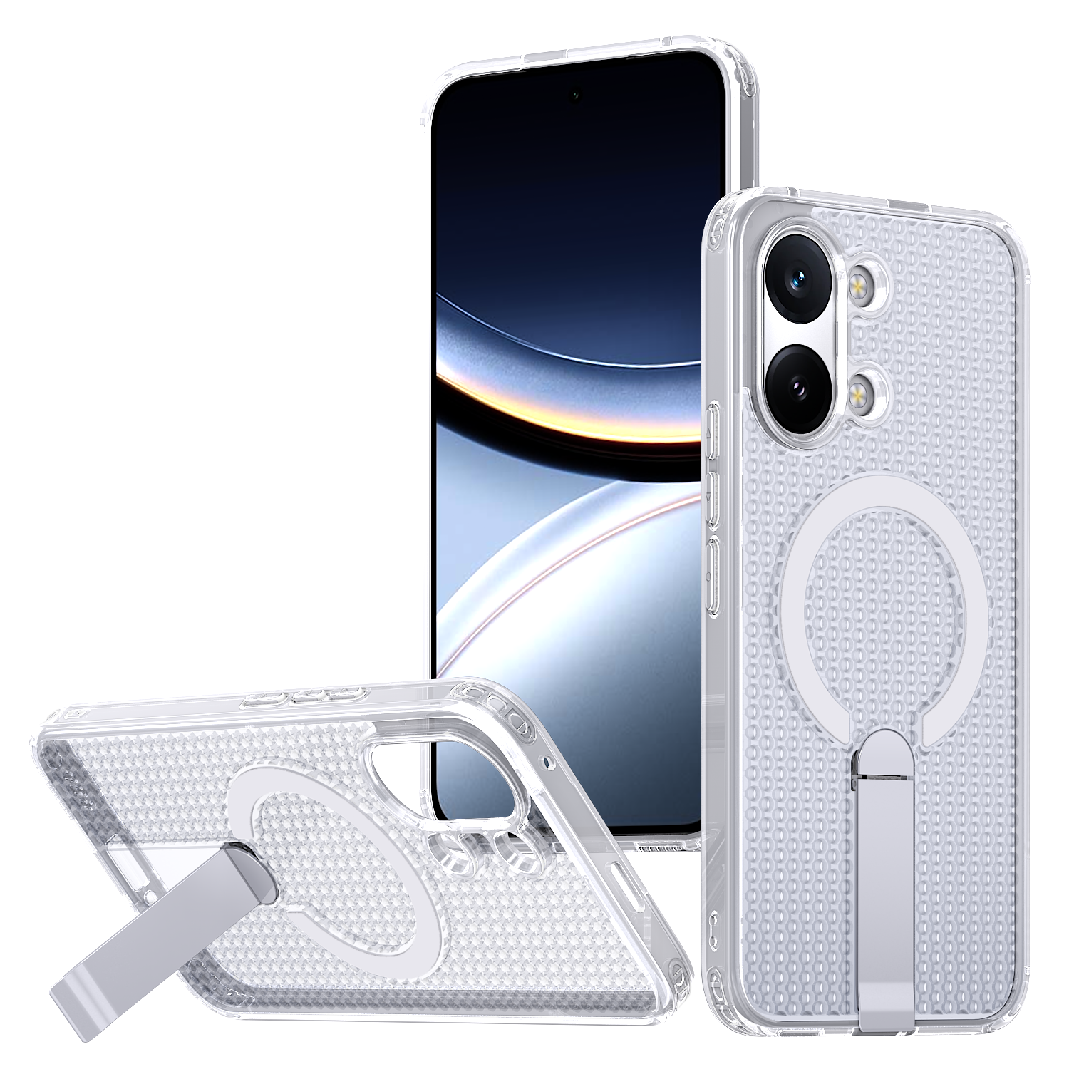 Чехол Для Poco X8 Pro Max / Поко Х8 Про Макс / Redmi Turbo5 Max, soft touch, чехол-кардиомонитор, защита камеры, ударопрочный, встроенная подставка, усиленные углы, Xiaomi, Poco X8 Pro Max