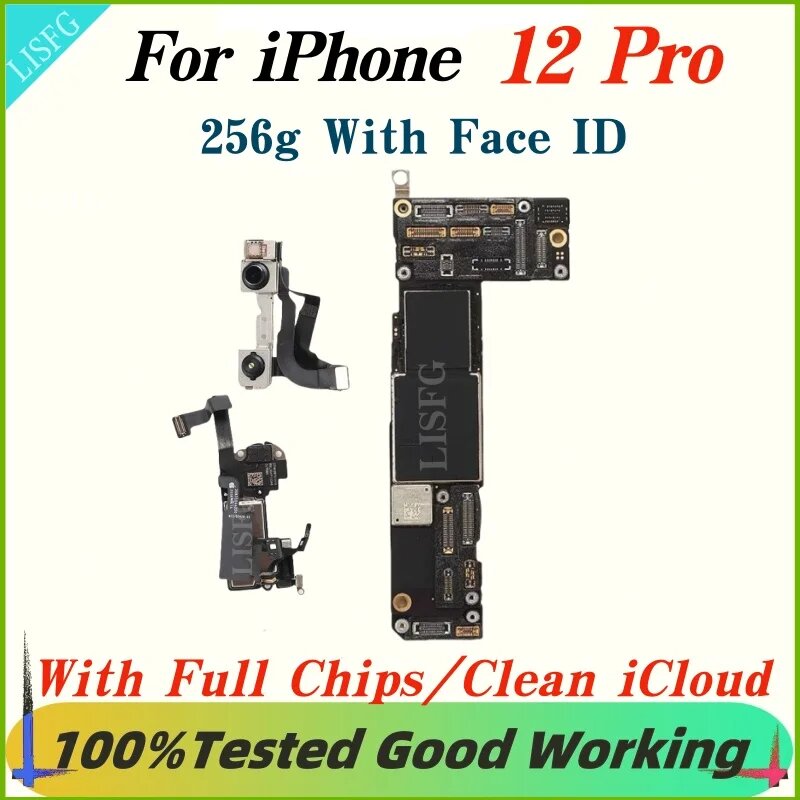 Полностью рабочая, разблокированная материнская плата для iPhone 12 Pro с Face ID, чистым iCloud, поддержкой обновлений, 100% протестирована, все чипы исправны.