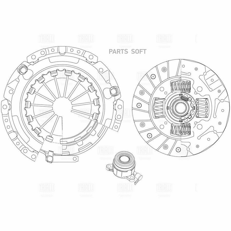TRIALLI FR1913 Сцепление компл. TOYOTA COROLLA E150 (06-) 1.6I 6MT (с гидр. муфт)
