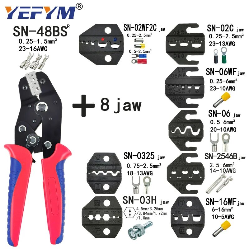 Обжимные клещи YEFYM SN-48BS, 8 jaw