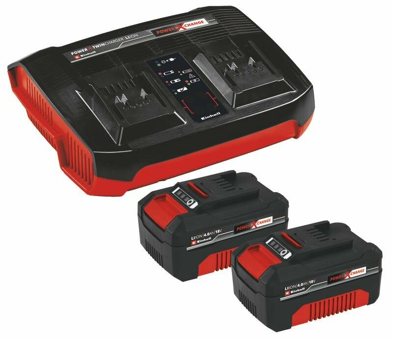 Зарядное устройство EINHELL Twincharger Kit 2*4.0Ач+аккумуляторы 2*4.0Ач,