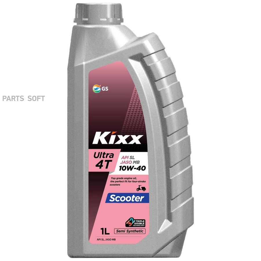 Масло мотор для скутеров 10W40 KIXX 1л полусинт Scooter Ultra API SL JASO MB 4T от официального дистрибьютора, KIXX, артикул L5118AL1E1