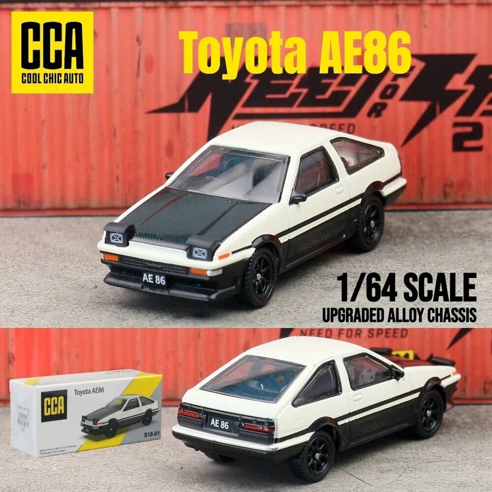 1:64 Коллекционная модель автомобиля из сплава игрушка с функцией скольжения AE86