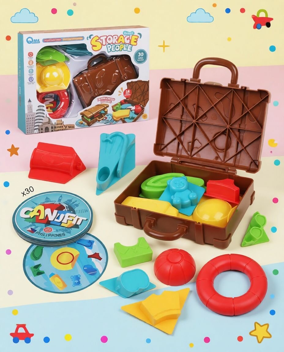 Настольная игра Наша Игрушка "Упакуй чемодан", цветной чемоданчик, 30 карт, до 3 игроков