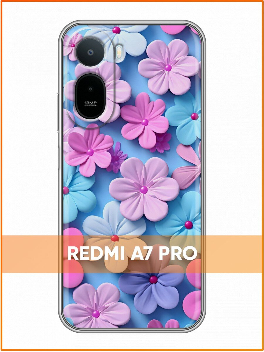 Чехол для RedMi A7 Pro, Poco C85x с принтом для женщин с цветочками (Редми А7 про, Поко с85х)