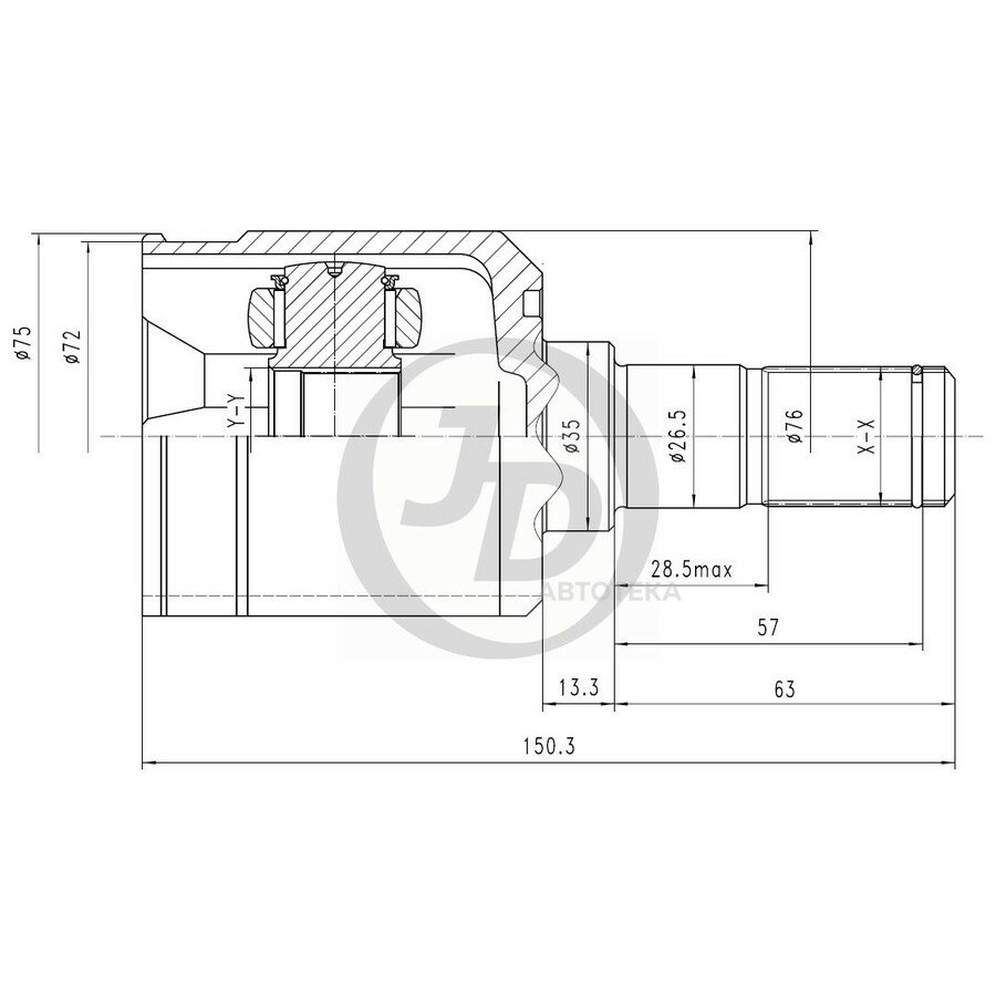 ШРУС внутренний JUST DRIVE JCN0181 HY Elantra/Lantra 00-;