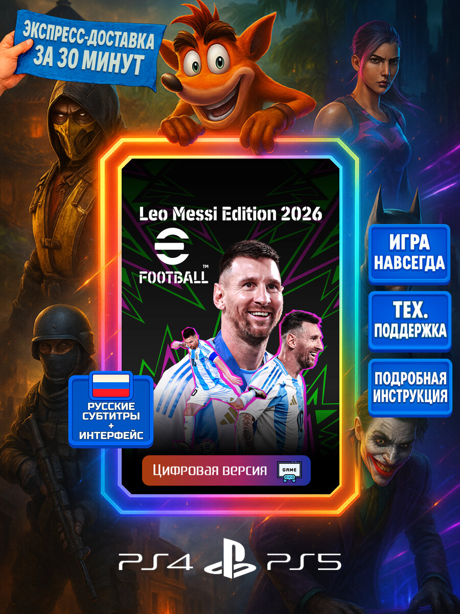 EFootball: Leo Messi Edition 2026 PS4/PS5 | Моментальная доставка | Русские субтитры и интерфейс | Спорт