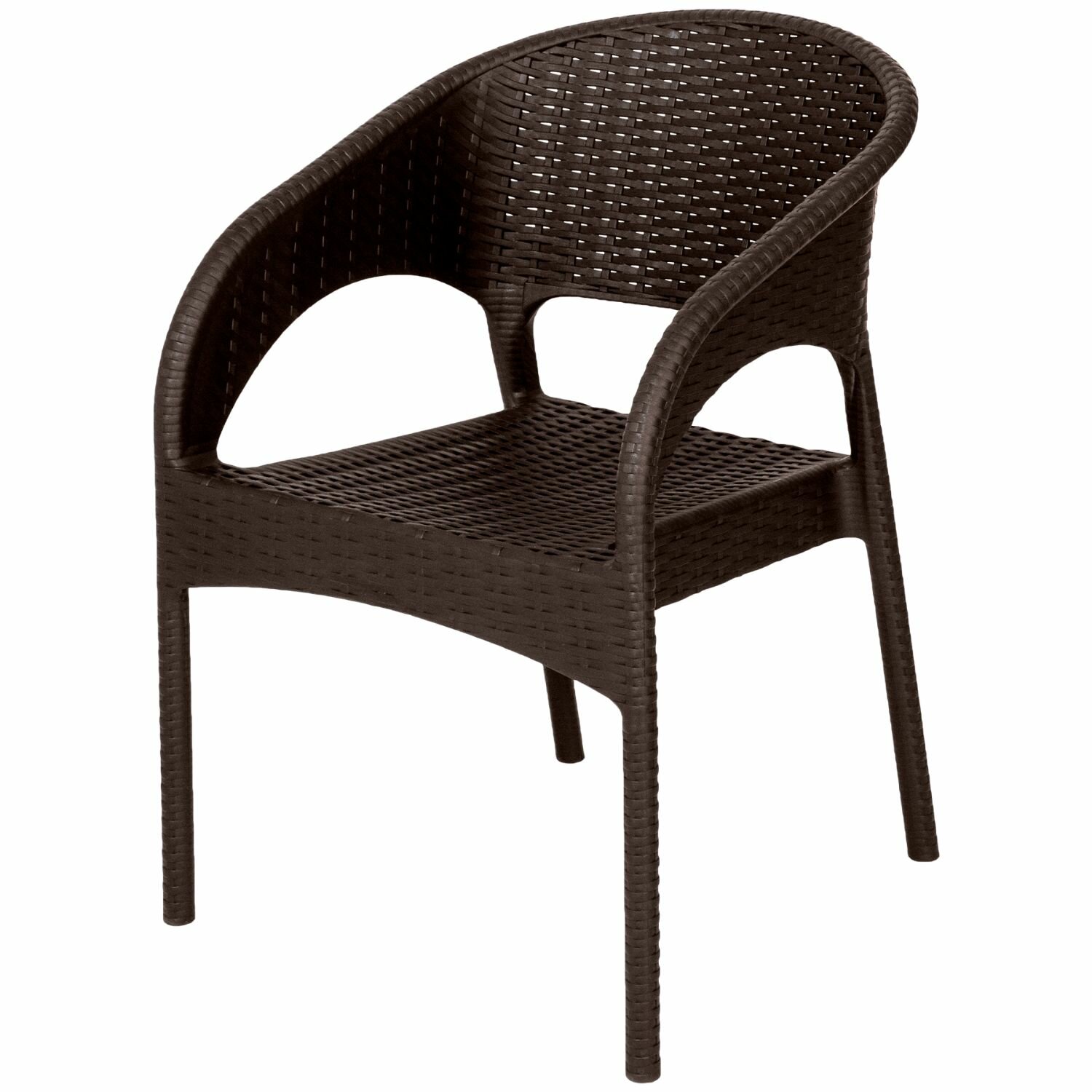 Кресло садовое OLA DOM Rattan, коричневое, 58х62х80,5см, 4,38кг