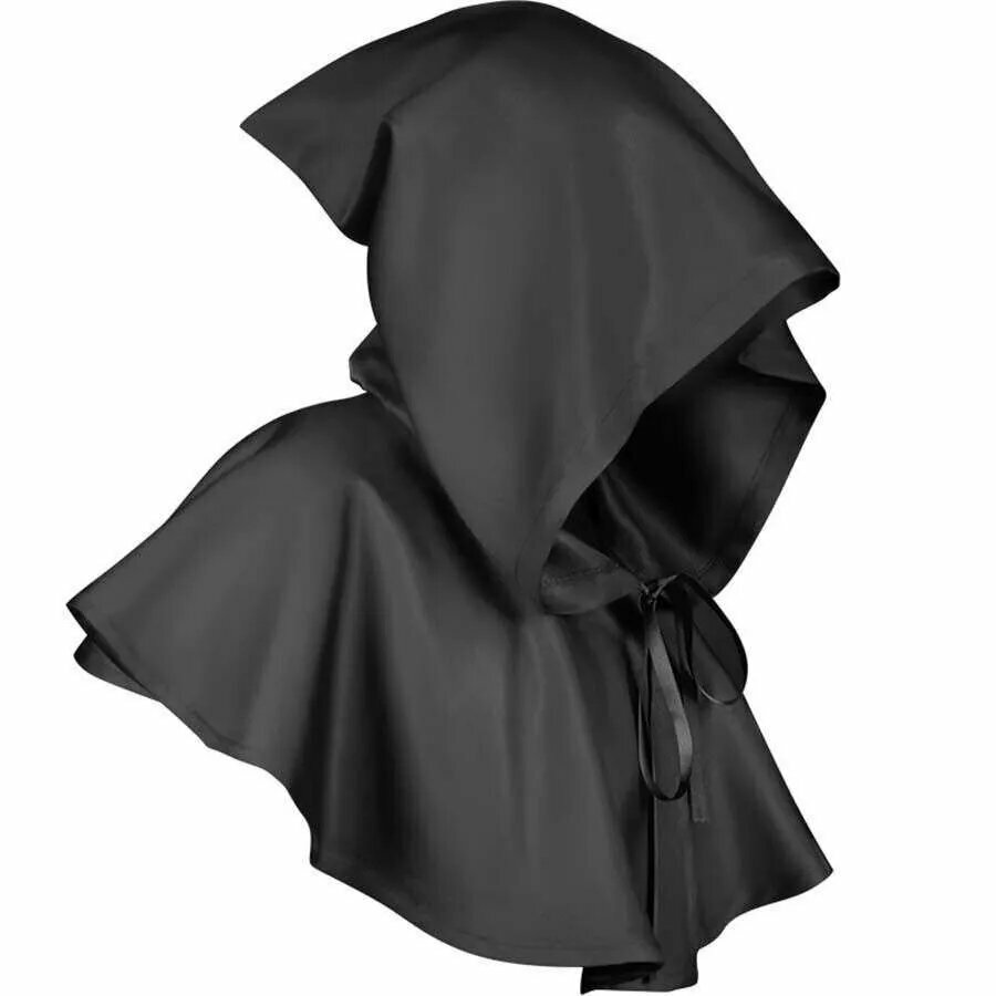 Карнавальный аксессуар, капюшон, для Хэллоуина, взрослый, нейлон, черный, 1 шт. — фото 1
