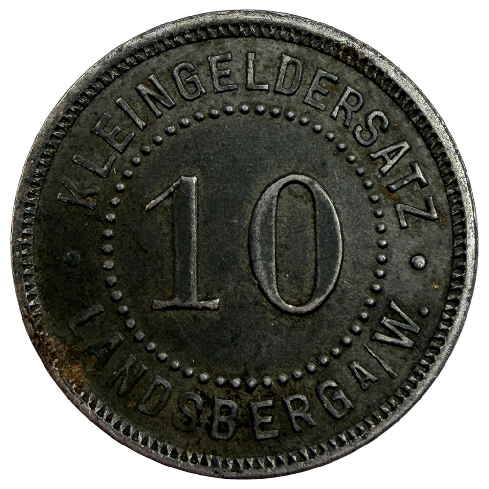 Германия, Германская империя, Ландсберг-ан-дер-Варте 10 пфеннигов 1917 г. (Fe)