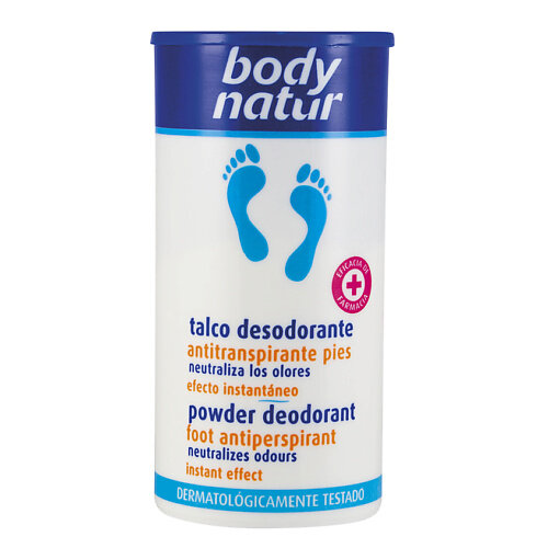 BODY NATUR Дезодорирующая пудра - антиперспирант Powder Deodorant Foot Antiperspirant, 75 мл