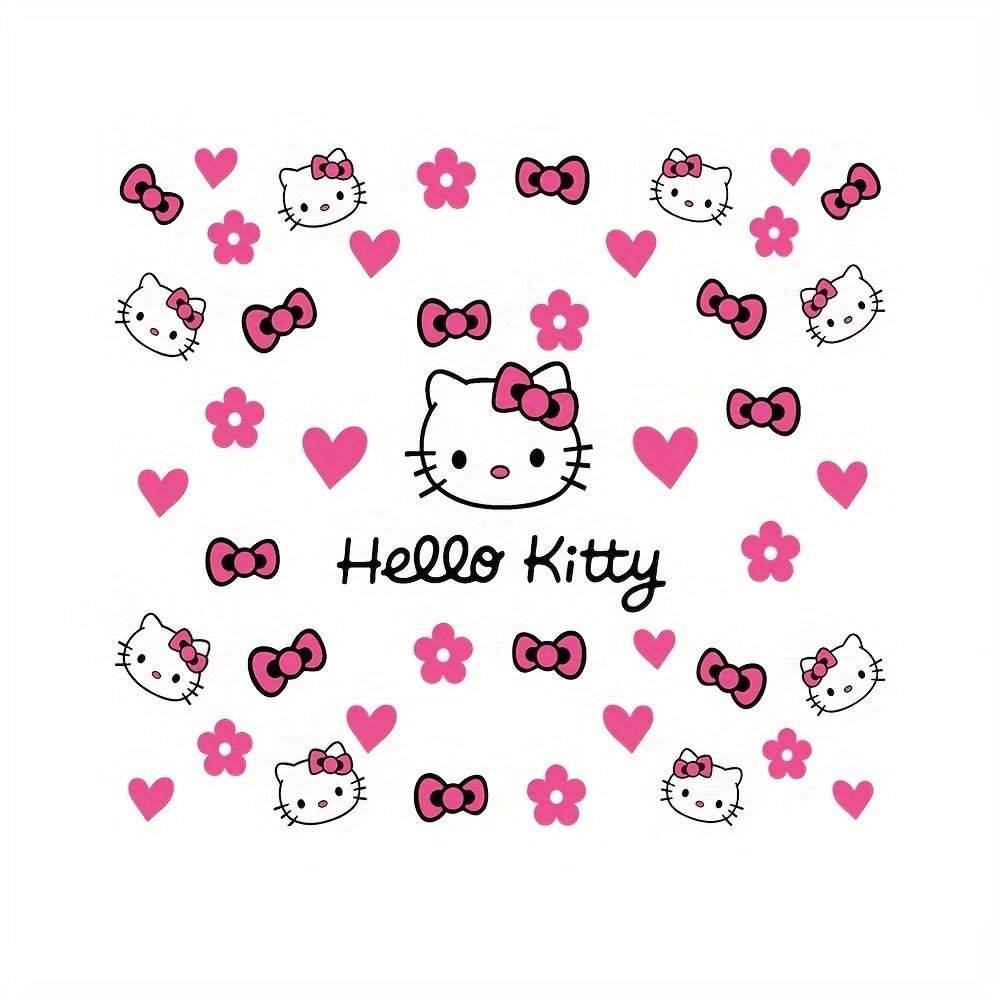 1/3 шт. наклейка Sanrio Hello Kitty для стеклянной бутылки/чашки, УФ-декаль для стеклянной бутылки, стеклянной банки, чашки, наклейка для обертывания чашки, мультяшный декор, декоративные наклейки.