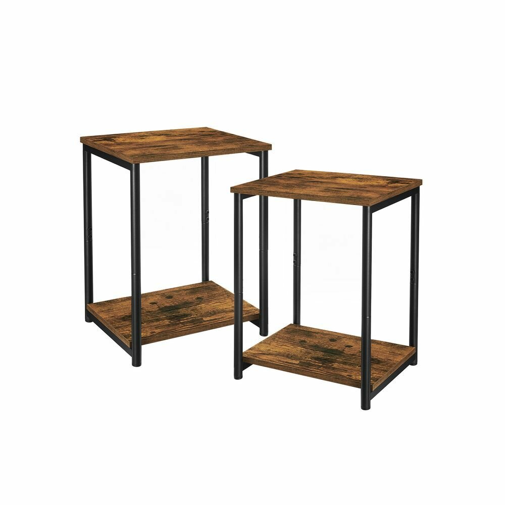 Приставные столики 2 шт VASAGLE - 40 x 30 x 50 см, цвет коричневый/черный LET272B01