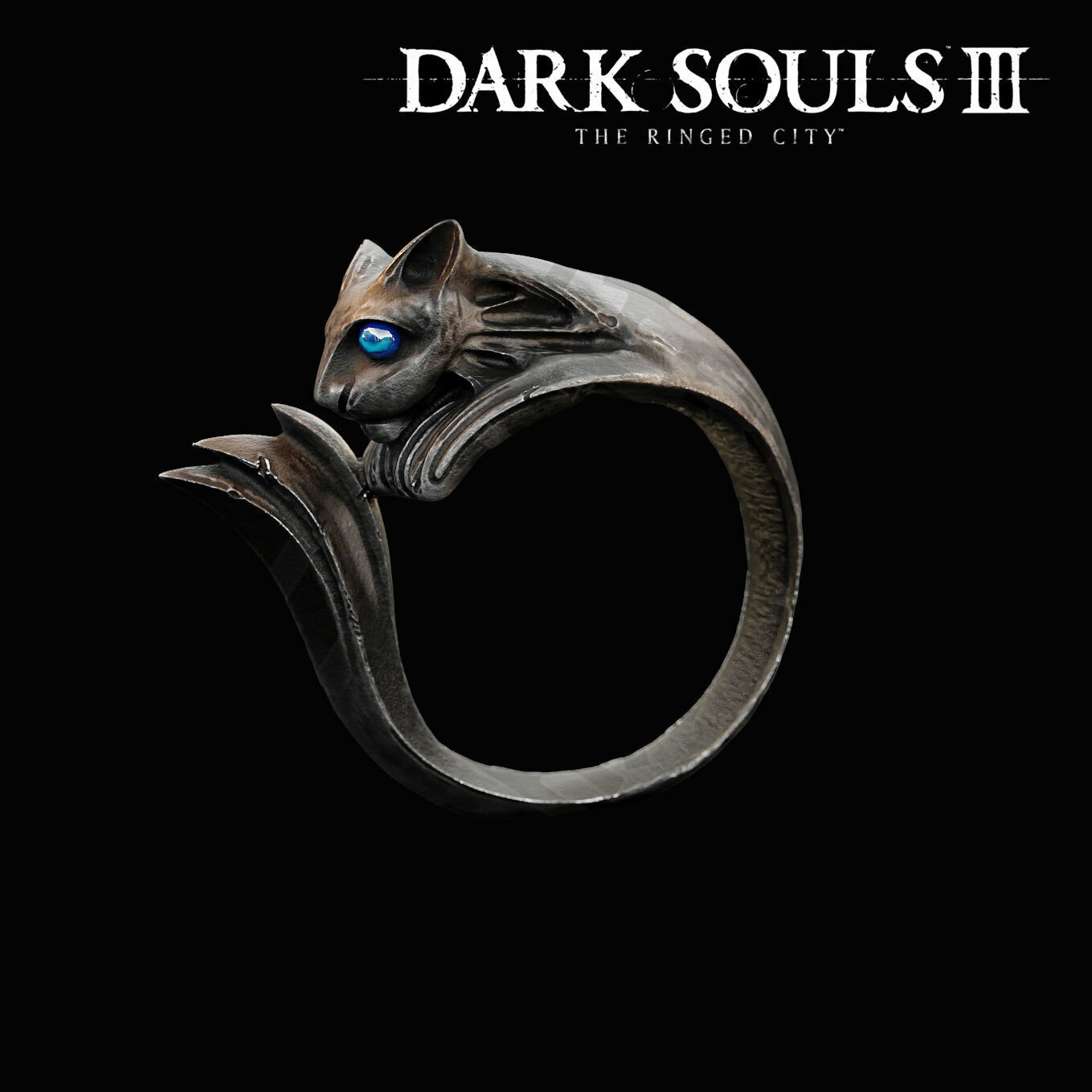 Кольцо "Серебряный Кот" из игры Dark Souls 3, модель для коллекционеров, белая медь + циркон, ручная работа