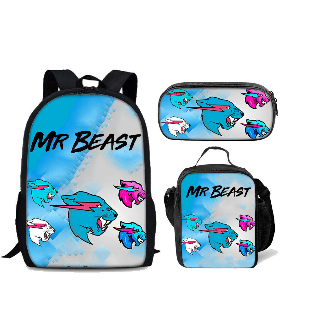 Mr beast lightning cat casual backpack pack with digital pattern for everyday carry and school pattern 6
