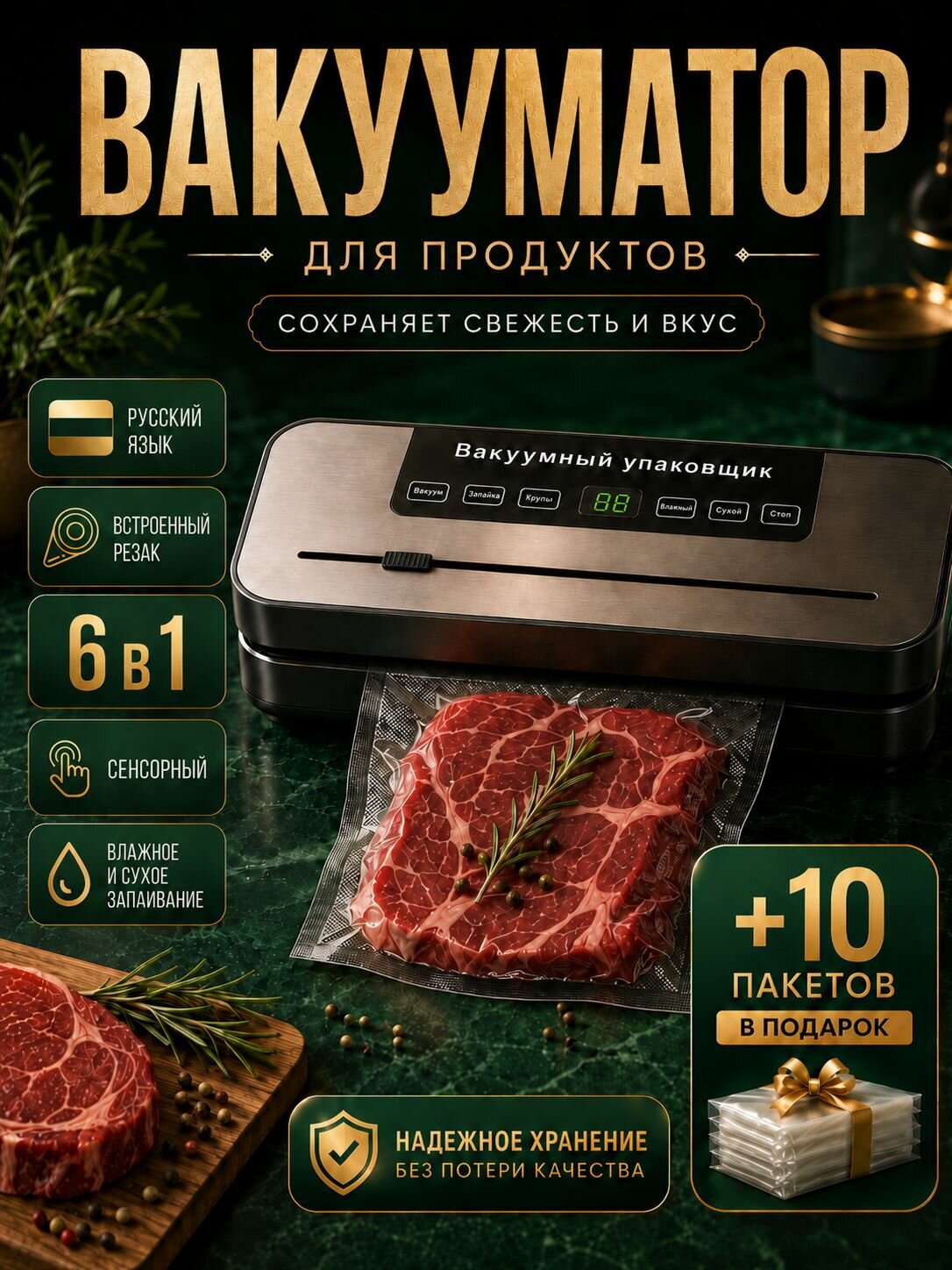 Вакууматор для продуктов / Вакуумный упаковщик с резаком вакууматор с резаком вакуумный упаковщик для продуктов