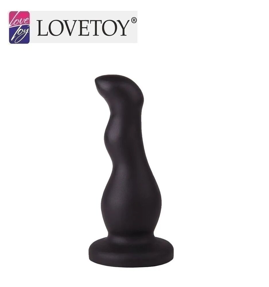 LOVETOY Анальный стимулятор для массажа простаты из ПВХ черный (13.5 см х 3 см)