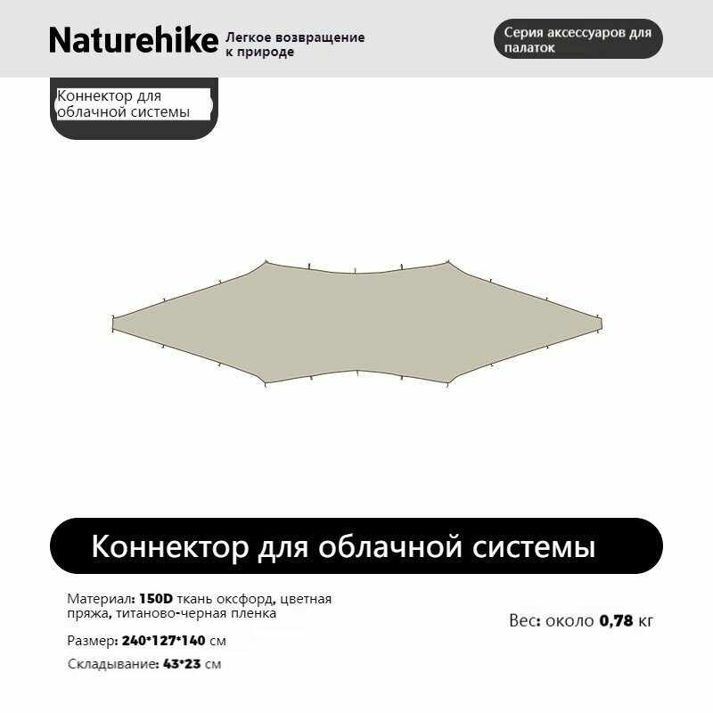 Naturehike Быстрораскрывающаяся палатка Neo на крыше деревни, две спальни и одна гостиная（Соединитель для палатки） CNK2550WS045