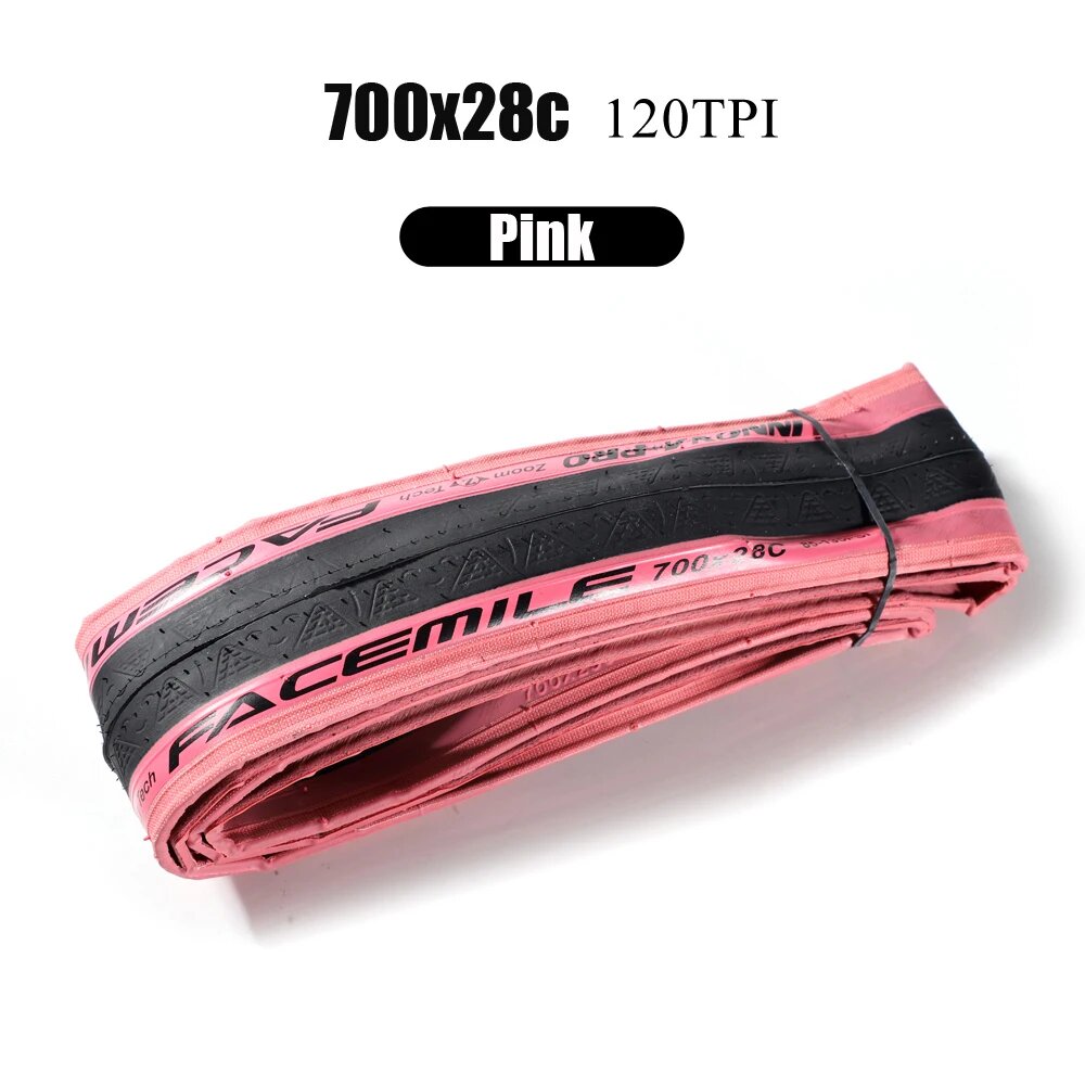 Шина дорожная 700x28c розовый 120TPI Facemile