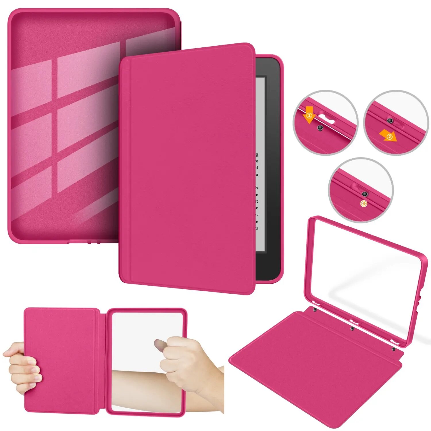Чехол мобоons Colorsoft Signature Edition для Kindle Paperwhite 12-го поколения Розовый, Hot Pink