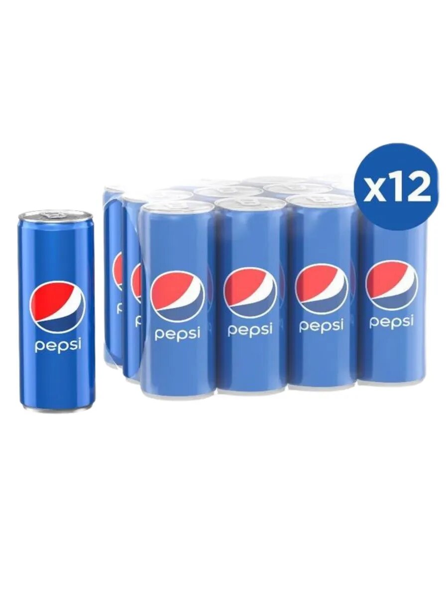 Pepsi Газированный напиток, 0.33 л, 12 штук в упаковке