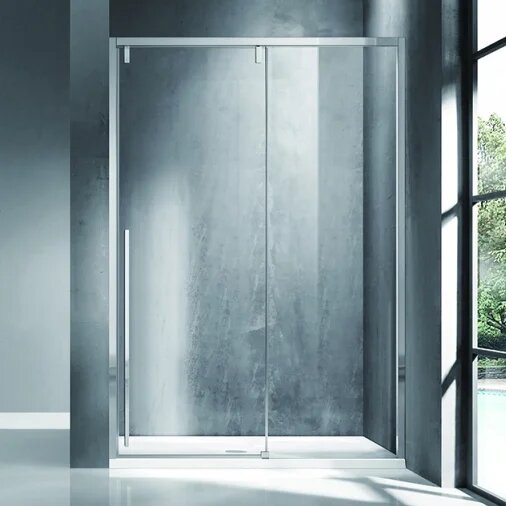 Душевая дверь в нишу Bravat Slimline стеклянная, раздвижная, 120 см, одностворчатая, немецкая