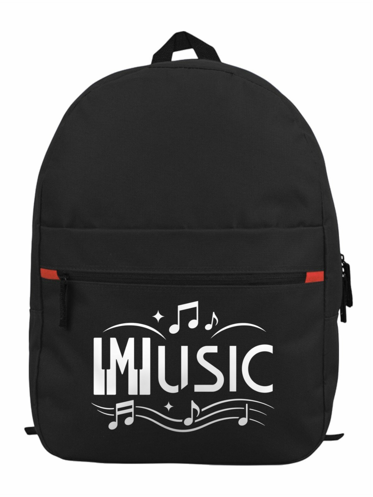 Рюкзак с принтом Надпись Music с пианино и ноты(для музыканта), 27 л, унисекс