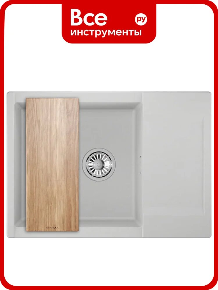 Кварцевая мойка для кухни GRANULA Estetica 7003, арктик