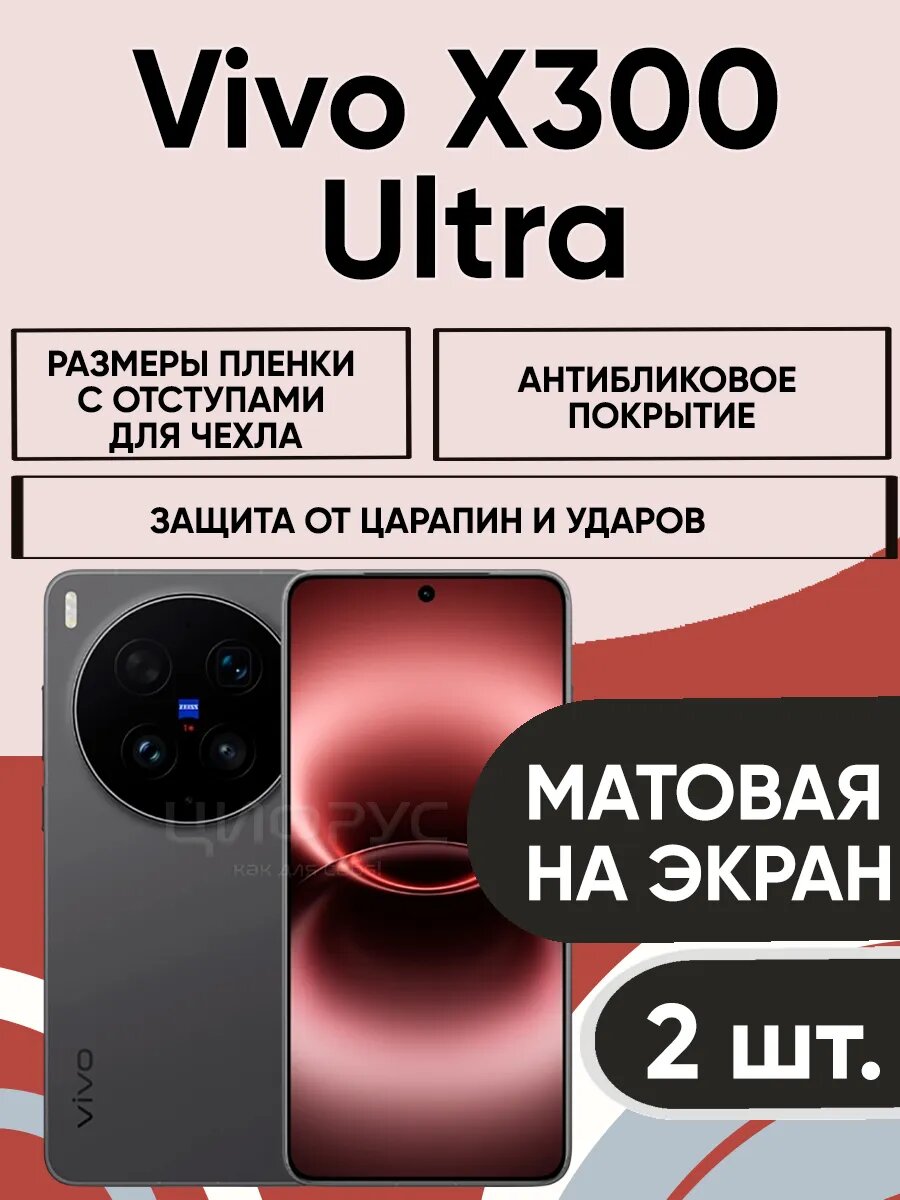 Vivo X300 Ultra (2ШТ) гидрогелевая матовая пленка