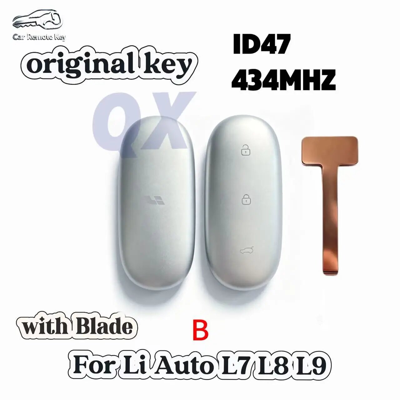 Оригинальный смарт-ключ-пульт для новых Li L7, L8, L9, с лезвием Silver key B
