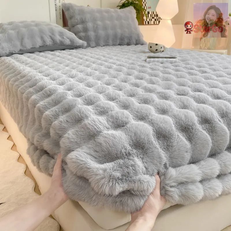 Простыня на резинке 150x200 см бархат, светло-серый без рисунка