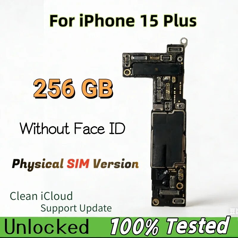 Материнская Плата Для iPhone 15 Pro Max, 100% Рабочая, Разблокированная, С/без Face ID, Совместима С iPhone 15 Plus