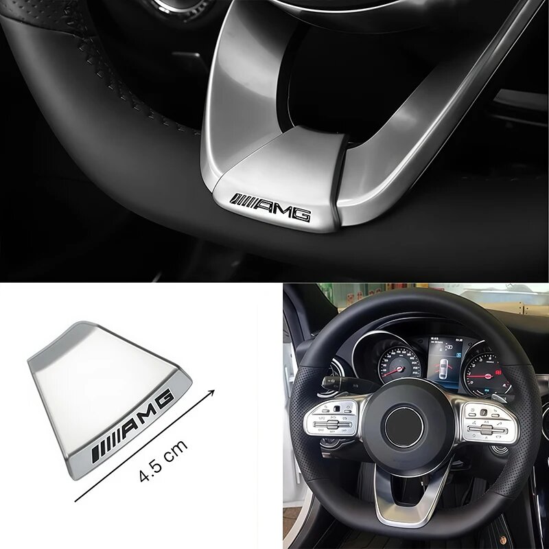Металлическая наклейка-логотип на руль автомобиля для Mercedes Benz AMG GLC W203 W206 W220 C - 4.5cm