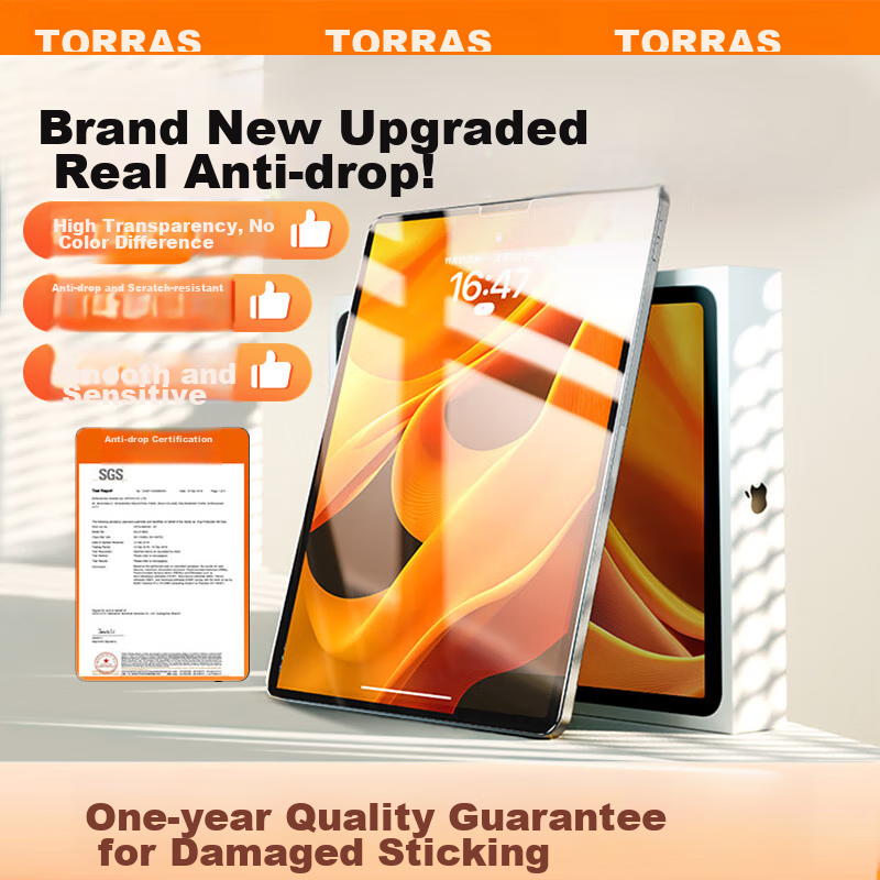 TORRAS 2025 Премиум ледяной кристалл стеклянный защитный экран для iPad 11/10 11 10 9 дюймов HD противоударный