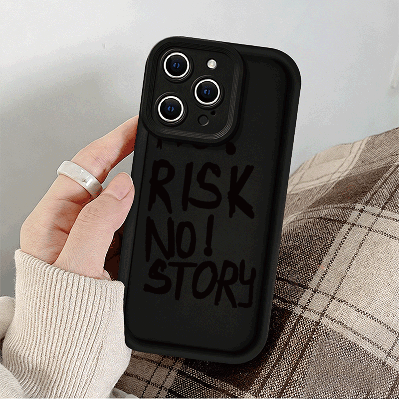 Чехол для смартфона S21+ 5G черного цвета, ударопрочный, с надписью No Risk No Story