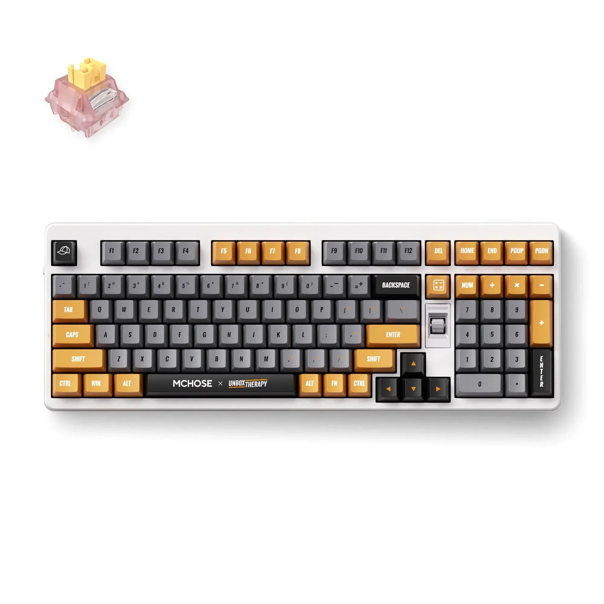 MCHOSE x Unbox Therapy - UT98 Механическая беспроводная клавиатура RGB Yello Silent PeachV3