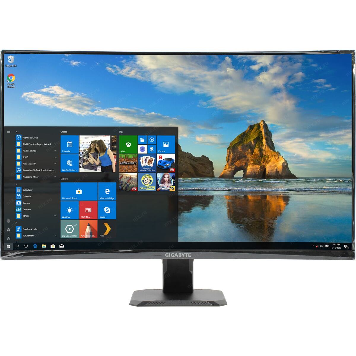 27" ЖК монитор GIGABYTE GS27QCA (Curved LCD, 2560x1440, HDMI, DP) — фото 1