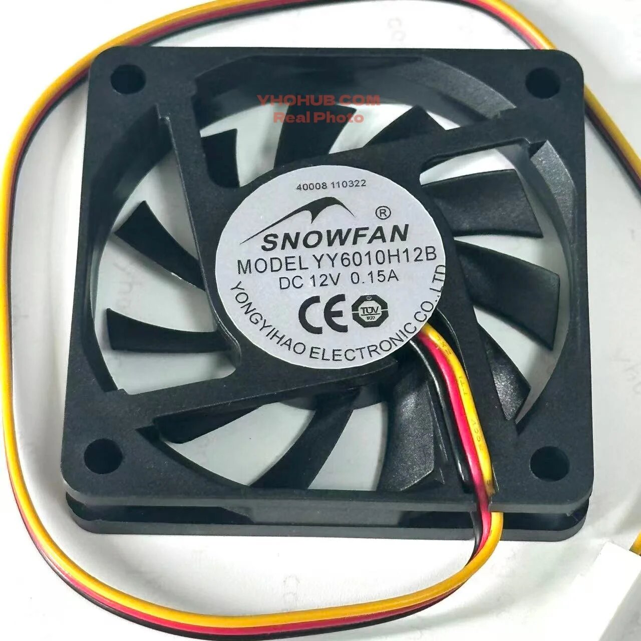 SNOWFAN YY6010H12B DC 12 В 0,15 А 60x60x10 мм 3-проводной охлаждающий вентилятор для сервера