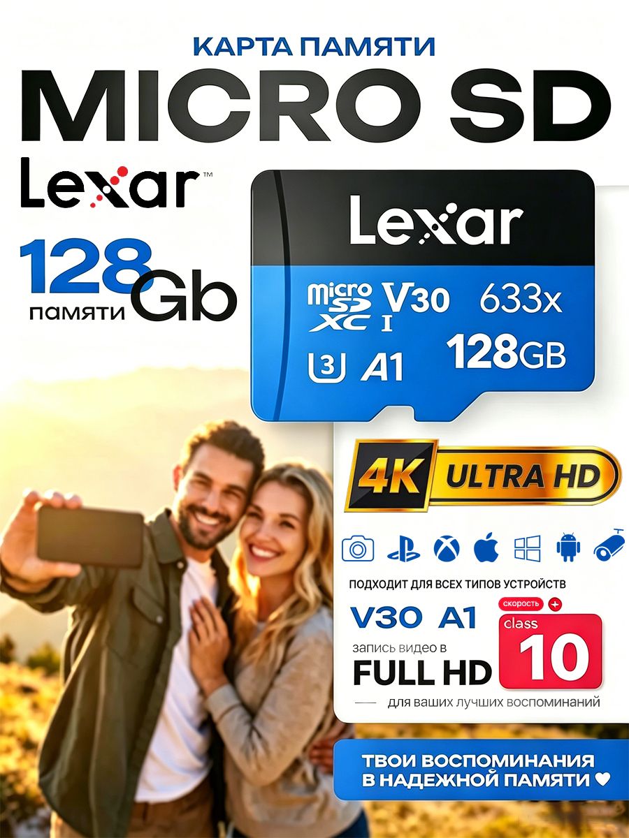 Карта памяти High Performance MicroSDXC 633x 128GB
