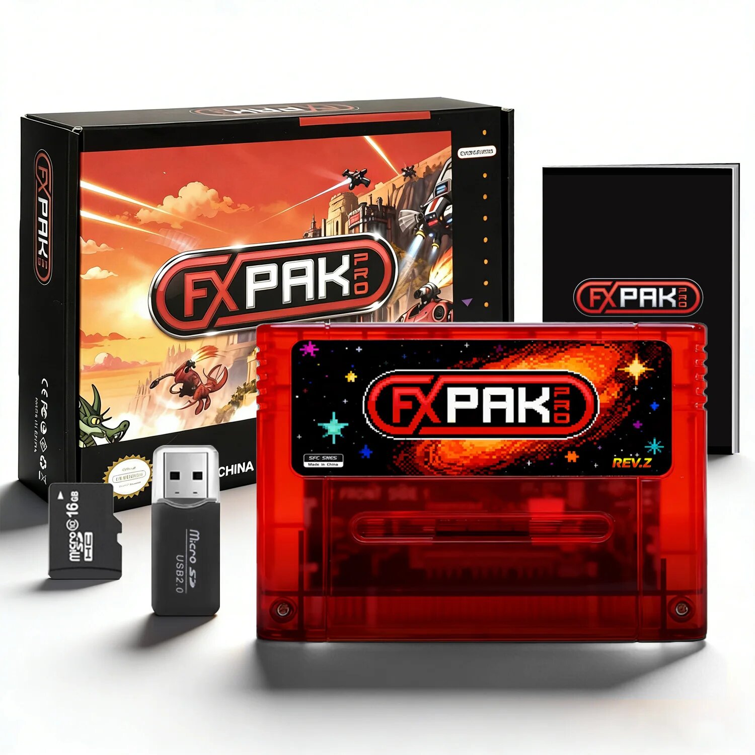 Fxpak Pro Rev.Z карта памяти для Super Famicom Fxpak Pro Red