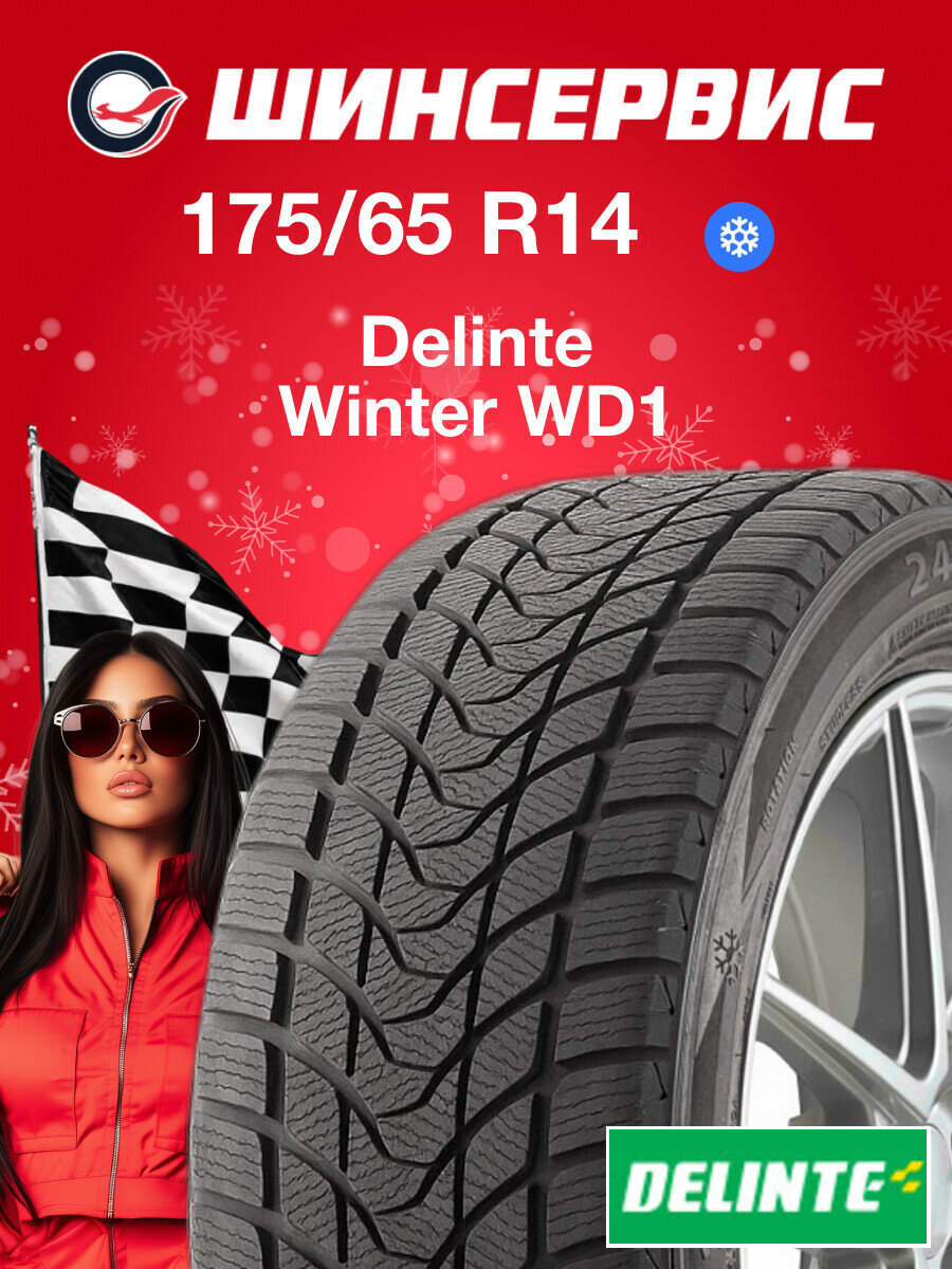 Зимняя нешипованная шина Delinte Winter WD1 175/65 R14 82 T, зимняя автомобильная резина