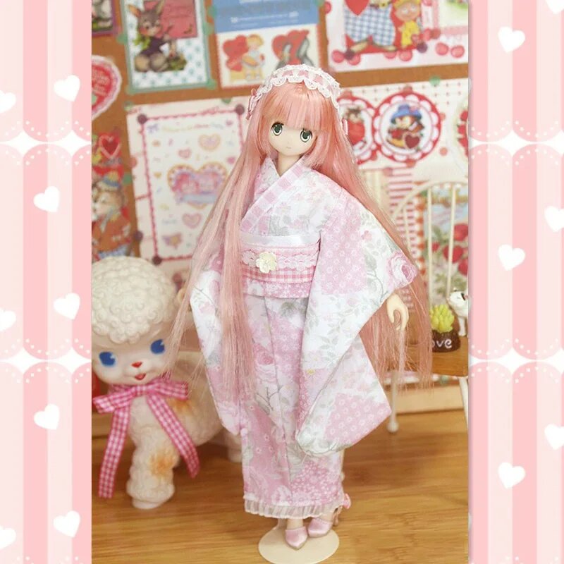 Аксессуары для кукол Taholicy 1/6 кимоно Розовый, 18, blyth licca