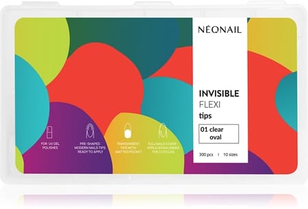 Моделирующий гель NeoNail Flexi Tips Invisible тип 01 Clear Oval, прозрачный, 300 шт.