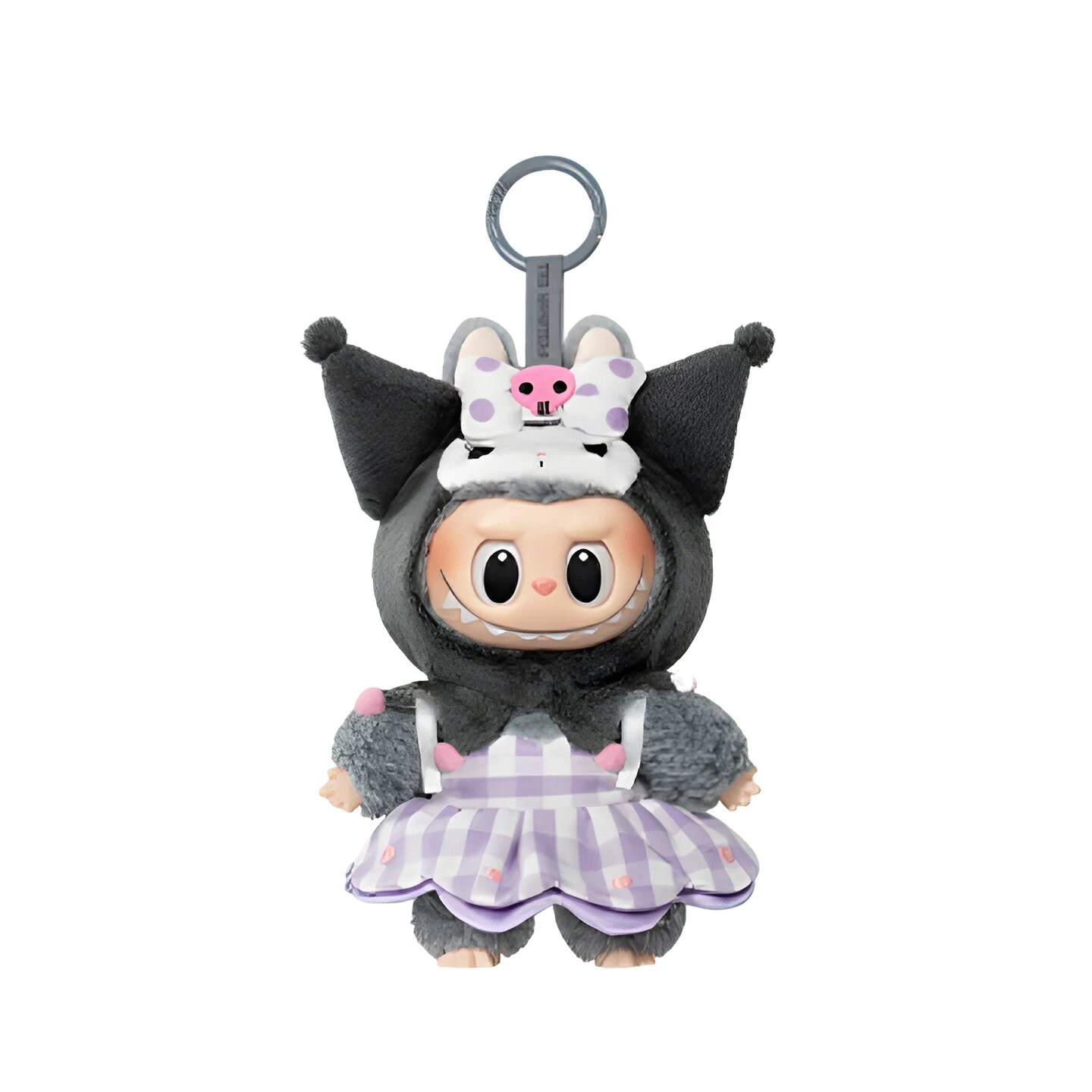 LABUBU Seriya Sanrio Semeynyy Kuromi Plush-Kluchik Odnochnyy Otkrytyy