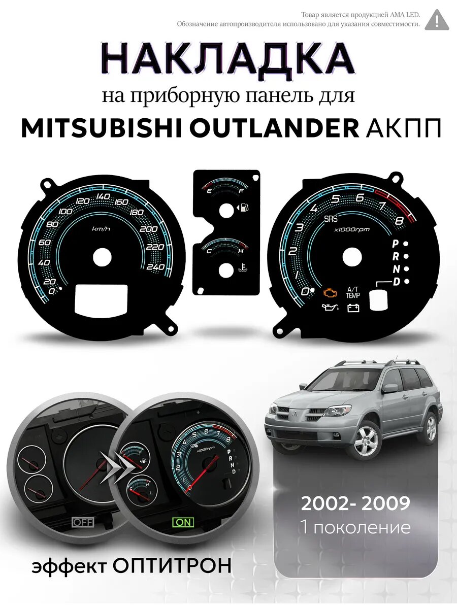 Шкала, Накладка приборной панели Mitsubishi Outlander АКПП