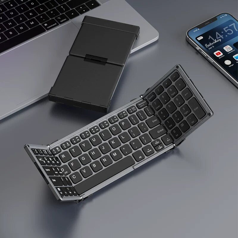 Складная беспроводная клавиатура и мышь BOW с Bluetooth и цифровым тачпадом, подходят для телефонов Huawei, Xiaomi,