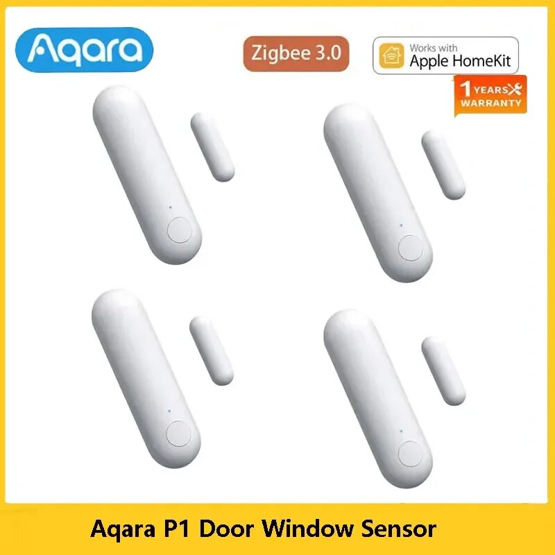 Датчик двери/окна Aqara 2025 P1 Zigbee 3.0 Умная функция для дома Мини-датчик Удаленное управление Сигнал тревоги Безопасность Совместим с приложением Homekit - Датчик Aqara P1